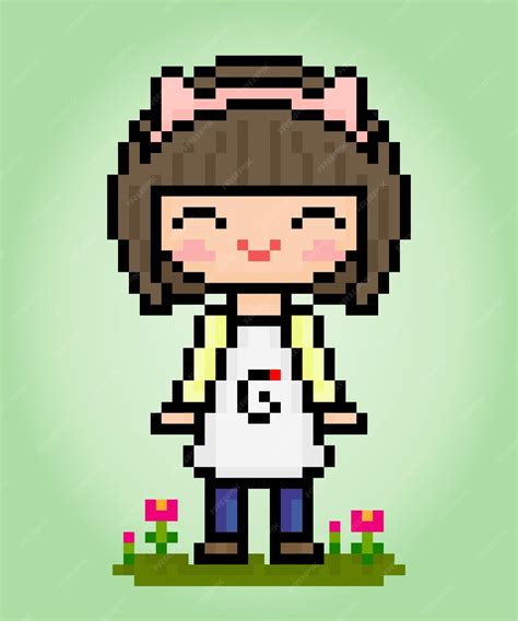 Premium Vector 8 Bit Pixel Of The Cute Girl Cartoon Women In Vector Illustrations