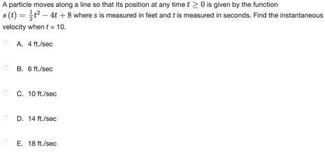Solved A Particle Moves Along A Line So That Its Position At Chegg