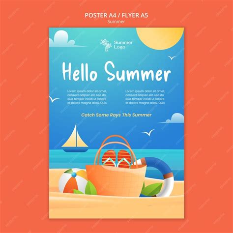 여름 휴가 포스터 템플릿 무료 Psd 파일