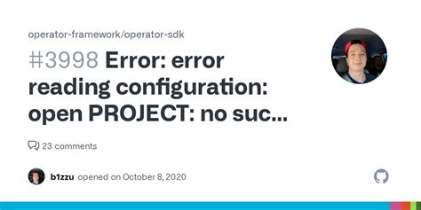 Error Error Reading Configuration Open Project No Such File Or