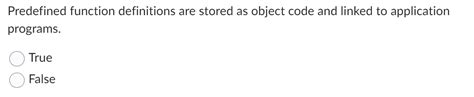 Solved Predefined Function Definitions Are Stored As Object