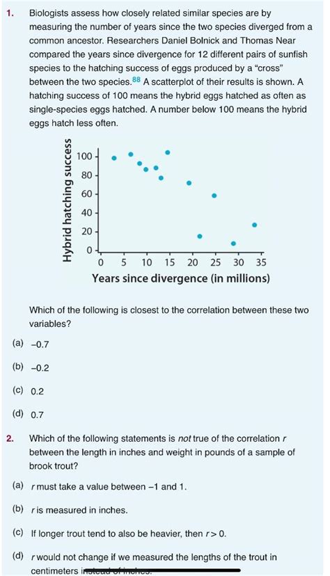 Solved 1 Biologists Assess How Closely Related Similar