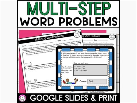Multistep Word Problems Using All 4 Operations Google Slides Print Teaching Resources