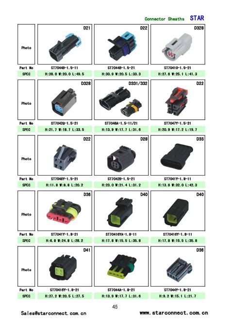 1 Way Automotive Electrical Connector Types Star Dthd04 1 8p
