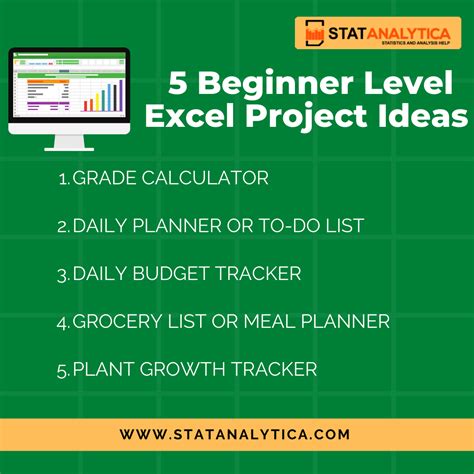 5 beginner level excel project ideas r microsoftexcel