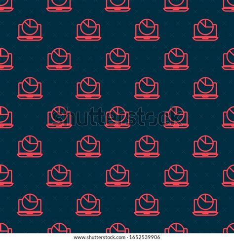 Red Line Laptop Graph Chart Icon Stock Vector Royalty Free 1652539906