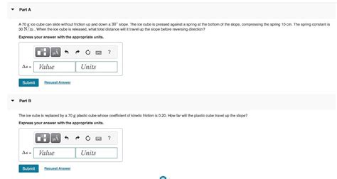 Solved A 70 G Ice Cube Can Slide Without Friction Up And Chegg Com