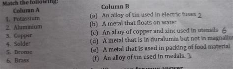 Question 2 Match The Followingplease Give The Right Answer