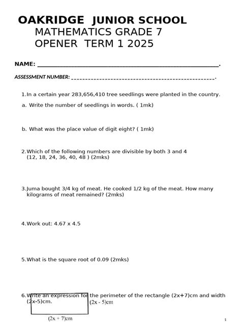 G7 Math Pdf Mathematics