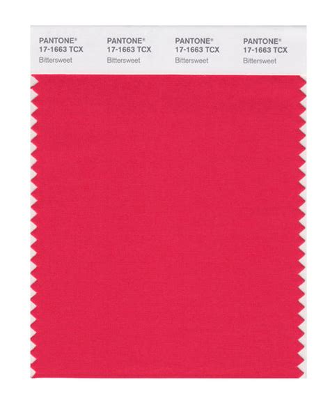 Pantone Smart Color Swatch Card 17 1663 Tcx Bittersweet Columbia Omni