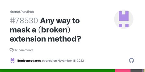 Any Way To Mask A Broken Extension Method Issue Dotnet Runtime Github