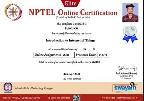 Sunoj Ch On Linkedin Nptel Iot Achievementunlocked