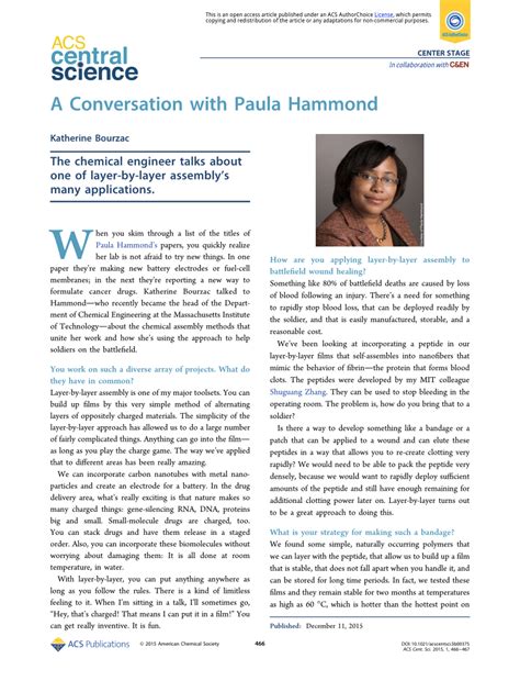 Pdf A Conversation With Paula Hammond