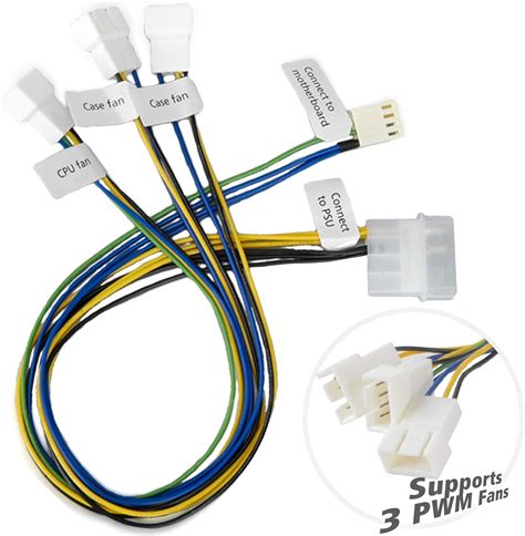 Akasa PWM Splitter Smart Fan Cable Supports PWM Fans From A Single Motherboard Header AK