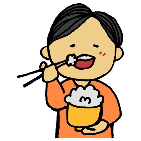ご飯を食べる男性のイラスト 医療のイラスト・写 無料イラスト画像