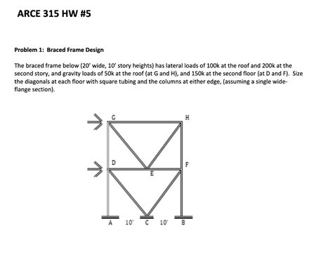 Solved Problem 1 Braced Frame Design The Braced Frame Below
