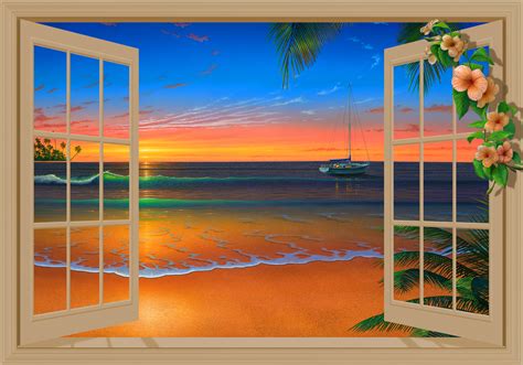 Wall Murals Looking Out Window
