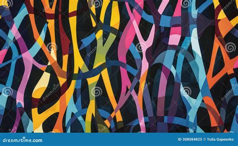 Contemporary Netting Patterns Create An Abstract Pattern In Vibrant Colors Stock Image Image