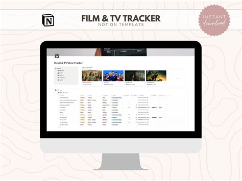 Notion Film TV Tracker Template Notion Dashboard Notion Templates Movie Tracker