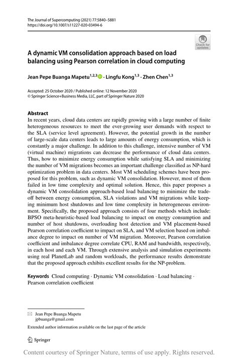 A Dynamic Vm Consolidation Approach Based On Load Balancing Using Pearson Correlation In Cloud