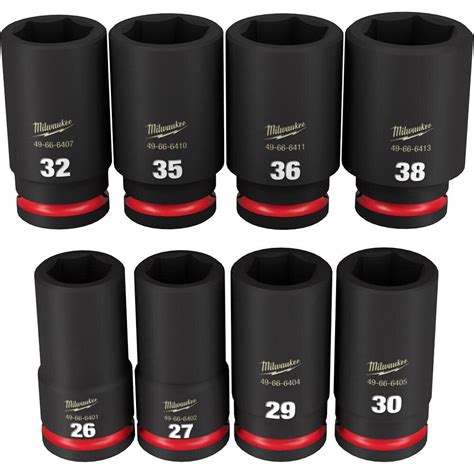 Milwaukee Impact Socket 3 4in Drive Metric 6 Point 8pc 49 66 7020