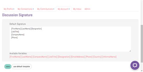 Editing Your Discussion Signature HBA