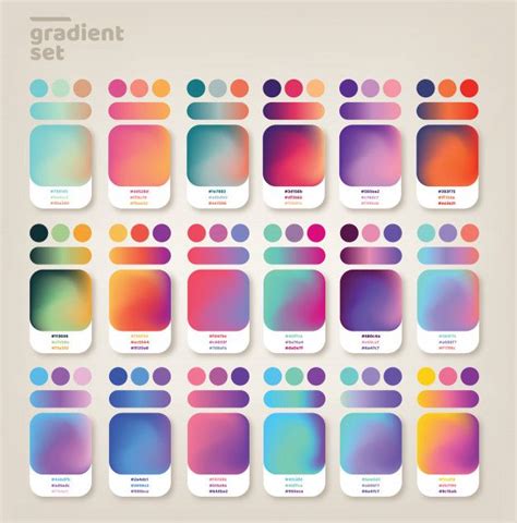 Premium Vector Gradient Ideas Set Gradient Color Design Color Design Inspiration Color