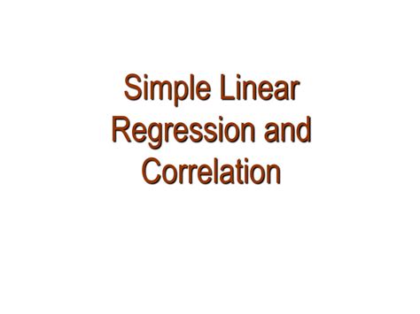 PPT Intro To Simple Linear Regression Correlation PowerPoint Presentation ID