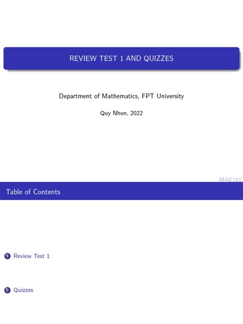 Review Test 1 And Quizzes Pdf Integral Tangent
