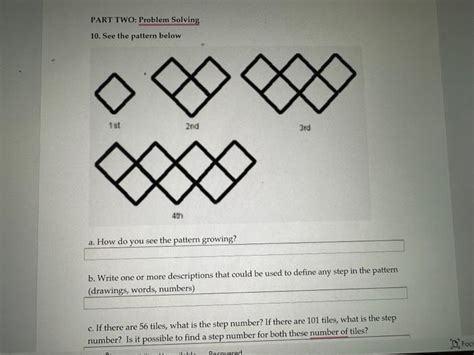 Solved PART TWO Problem Solving See The Pattern Below Chegg