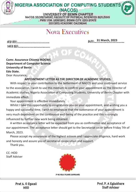 Assurance Ikogwe On Linkedin My Office As Director Of Academics Nigeria Association Of Computing