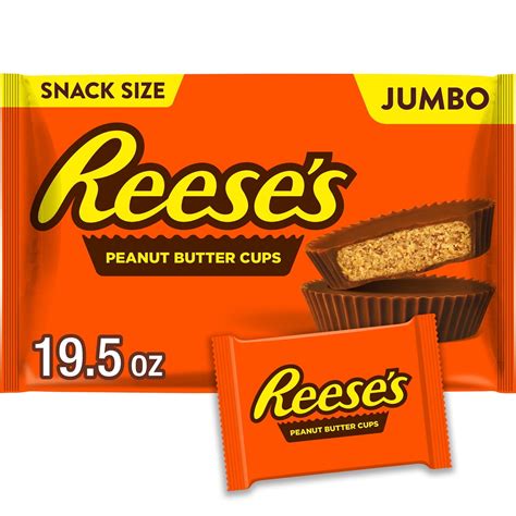 Reeses Milk Chocolate Snack Size Peanut Butter Cups Candy Jumbo Bag 19 5 Oz Pack Of 4