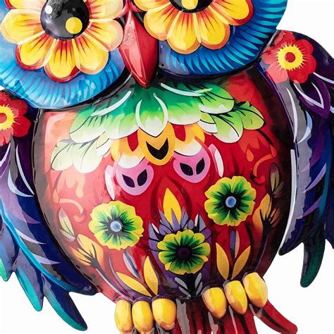 Talavera Metal Owl Outdoor Wall Decor 11 At Home
