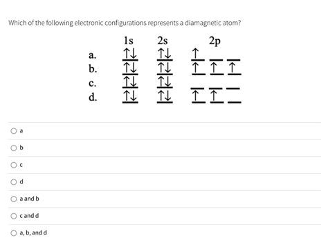 solved which ofthe following electronic configurations represents a
