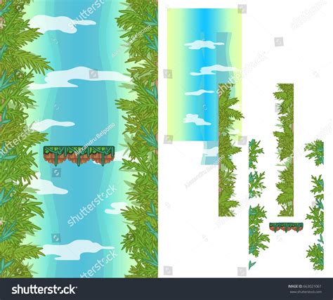 Vertical Parallax Game Background Vector Game Stock Vector Royalty