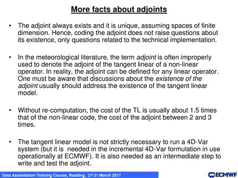 Tangent Linear And Adjoint Models For Variational Data Assimilation Ppt Download