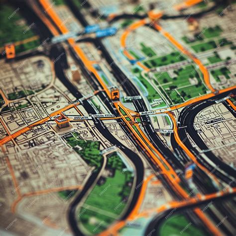 Un Primer Plano De Un Mapa De Carreteras Que Muestra Una Zona Urbana