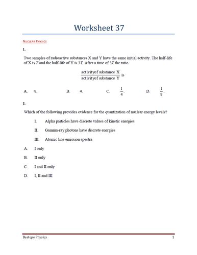 Ib Nuclear Physics Teaching Resources