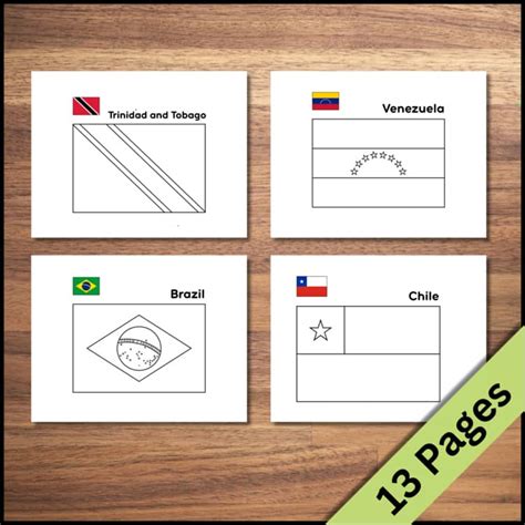 South America Flags 13 Coloring Pages Geography Worksheets Activities