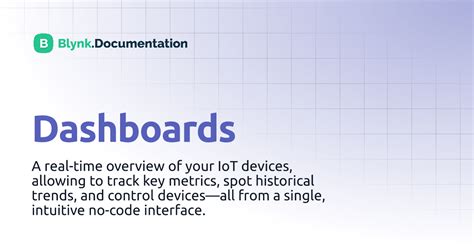 Dashboards Blynk Documentation