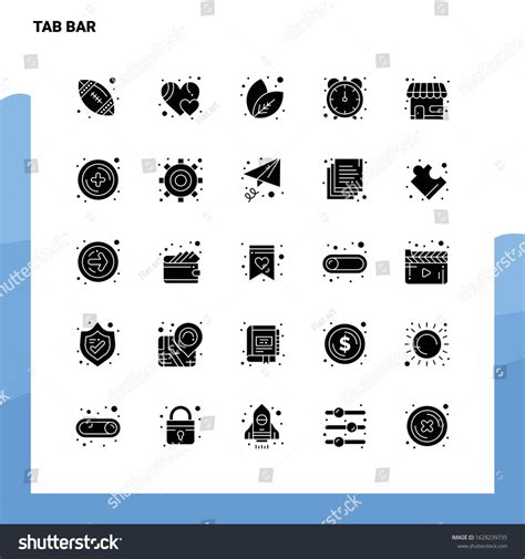 25 Tab Bar Icon Set Solid เวกเตอร์สต็อก ปลอดค่าลิขสิทธิ์ 1628239735