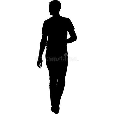 Man Walking Forward Isolated Silhouette Front View Stock Vector Illustration Of Profile