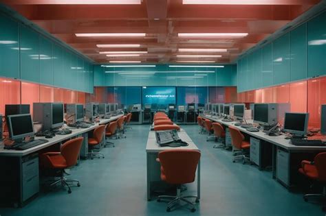 Premium AI Image Modern And Equipped Computer Lab
