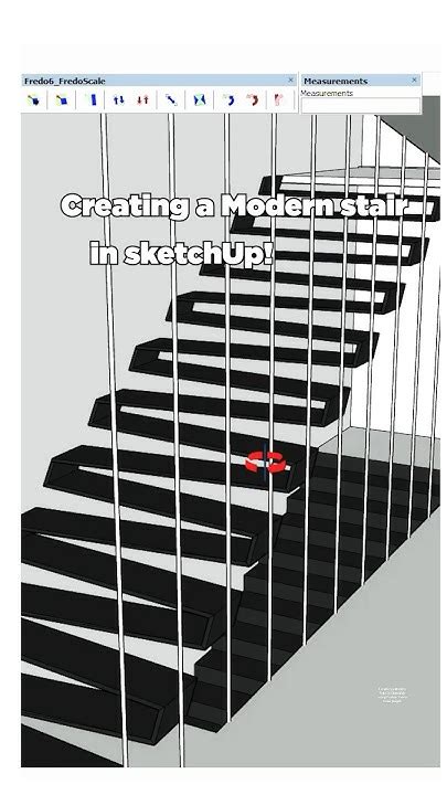 Creating A Modern Stair In Sketchup Using Fredo6 Fredo Scale Plugin Nicetower Youtube