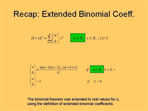 Lecture 17 Generating Functions Recap Generating Functions Are