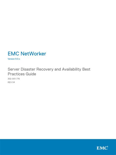 Networker 90x Server Disaster Recovery And Availability Best Practices Guide Pdf Backup