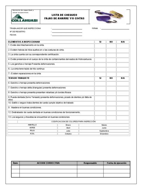 Inspección De Fajas Y Tensores De Amarre Pdf Violencia Deportes