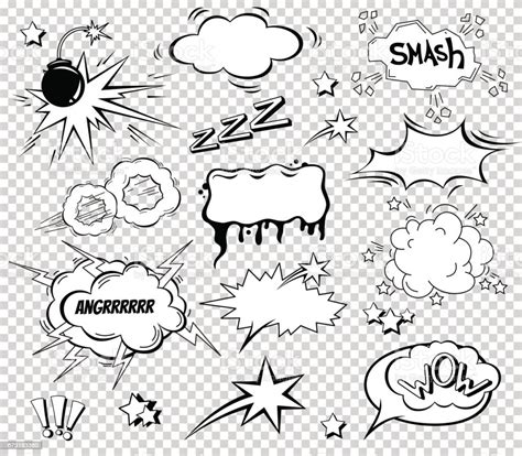 만화 만화 연설 거품 빈 대화 구름 팝 아트 스타일에서의 큰 집합입니다 만화 책 소셜 미디어 배너 홍보 자료에 대 한 벡터 일러스트 레이 션 대화 풍선 문자 기호에 대한