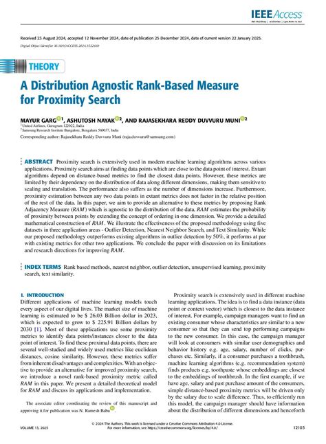 A Distribution Agnostic Rank Based Measure For Proximity Search Researchback