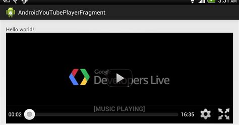 Android Coding Example To Use Youtubeplayerfragment Of Youtube Android